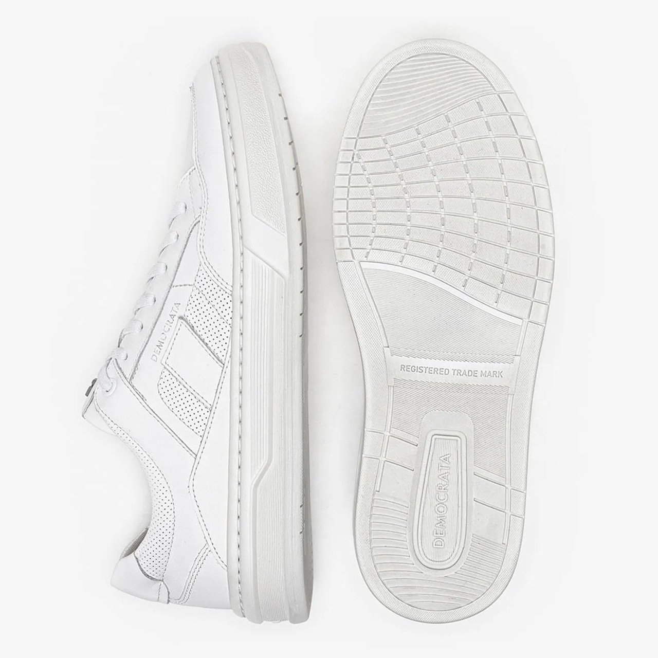 Tênis Democrata Denim Wide Couro Branco Branco
