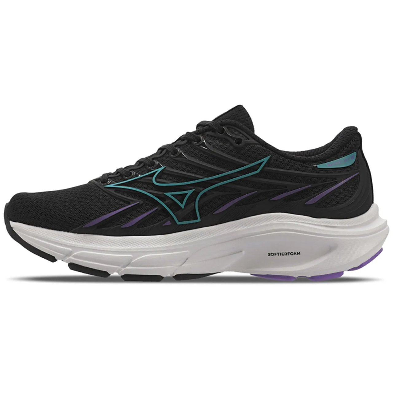 Tênis De Corrida Feminino Mizuno Jet 8 Preto Preto/Turquesa