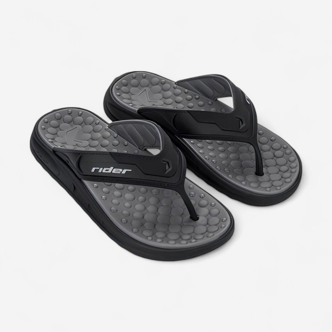 Chinelo Rider R Soft Plus Preto Preto/Cinza