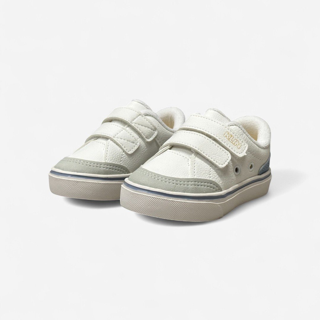 Tênis Klin Casual Infantil Branco Branco/Azul/Mel