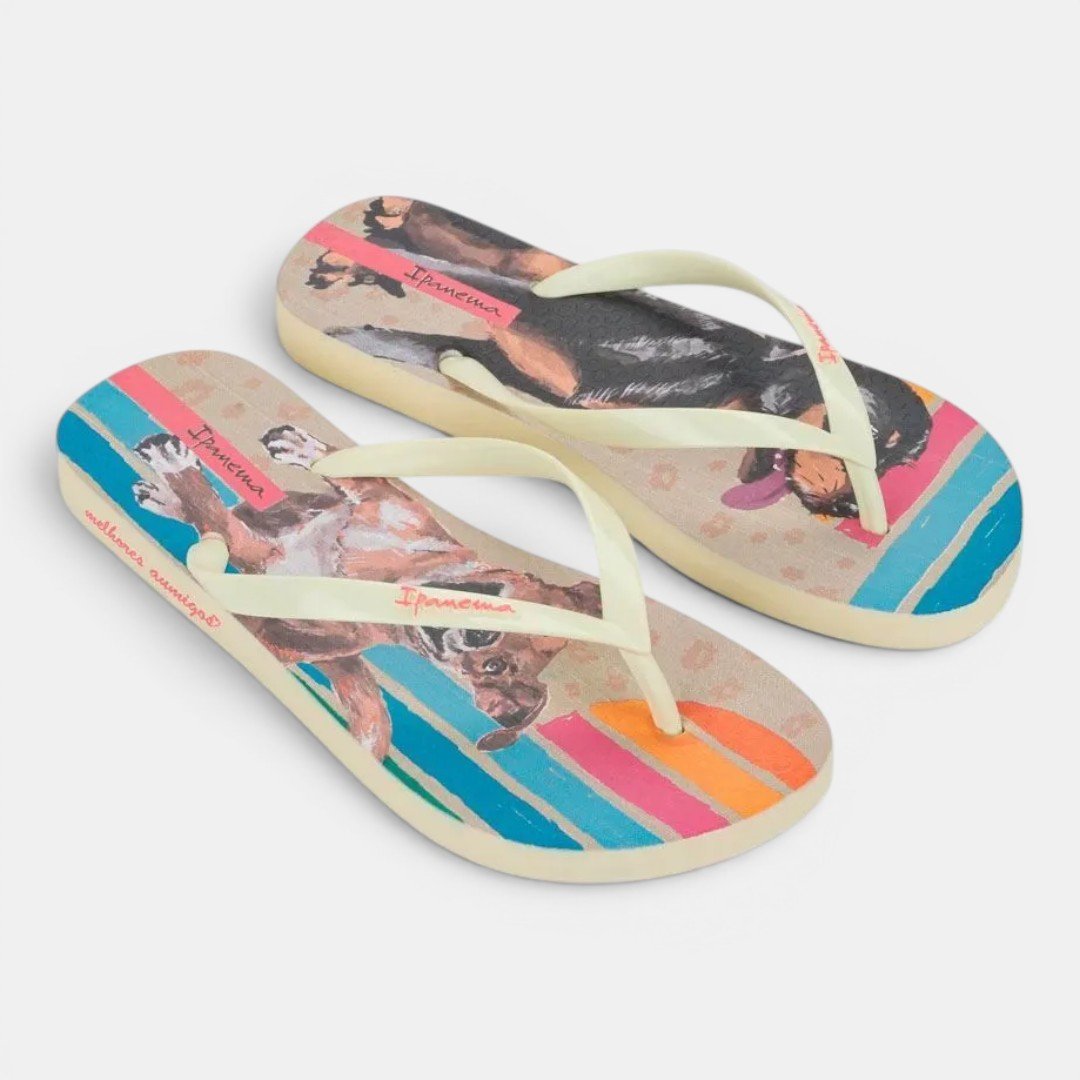 Chinelo Ipanema Love Pets Cachorros Bege Bege
