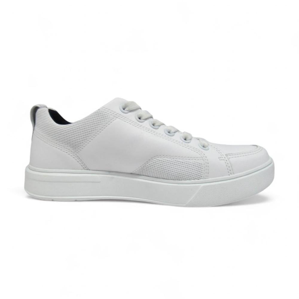 Sapatênis Pegada Levitech Casual Em Couro Masculino Branco