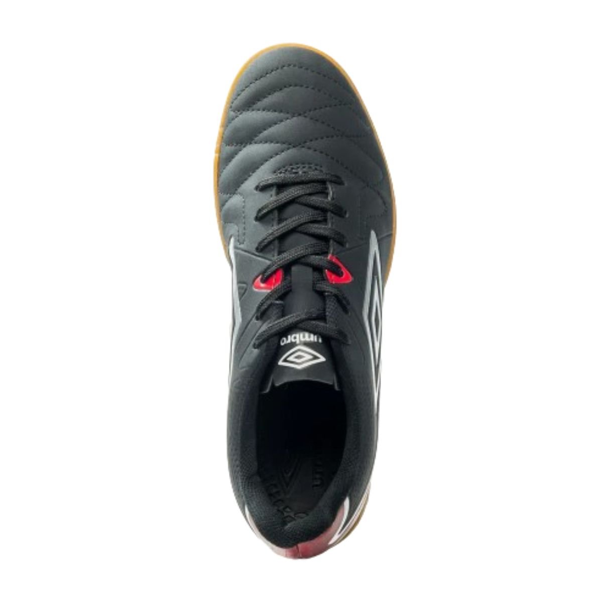 Chuteira Umbro Attak Eternal Futsal Indoor Masculina Preto Prata Vermelho Preto/Prata/Vermelho