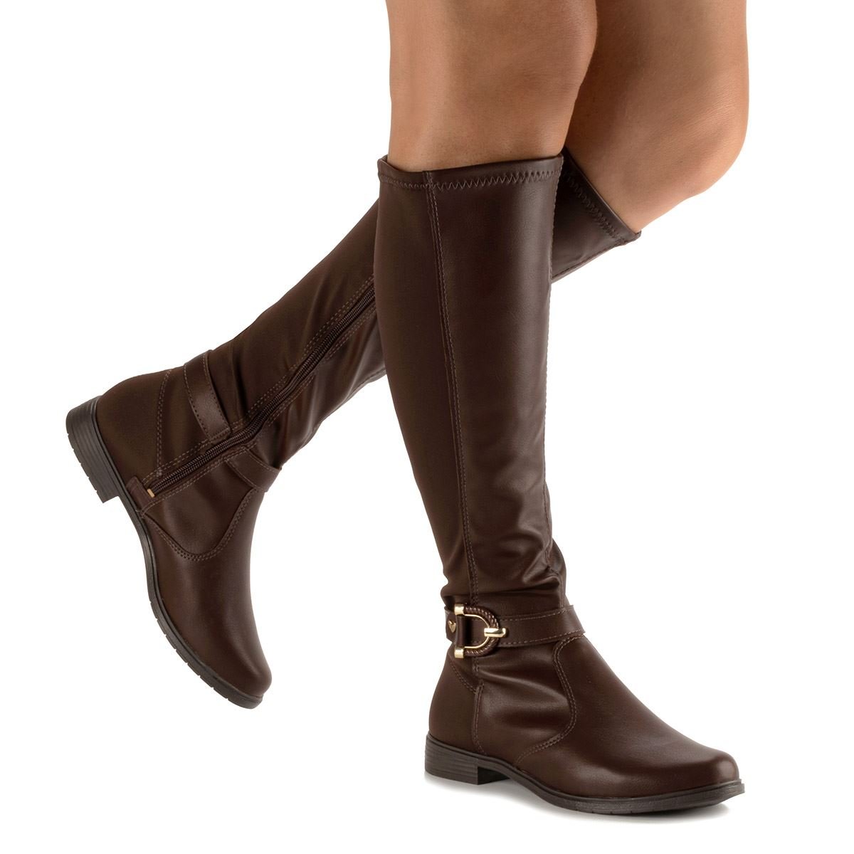 Bota Feminina Mississipi Cano Alto Montaria Marrom Marrom