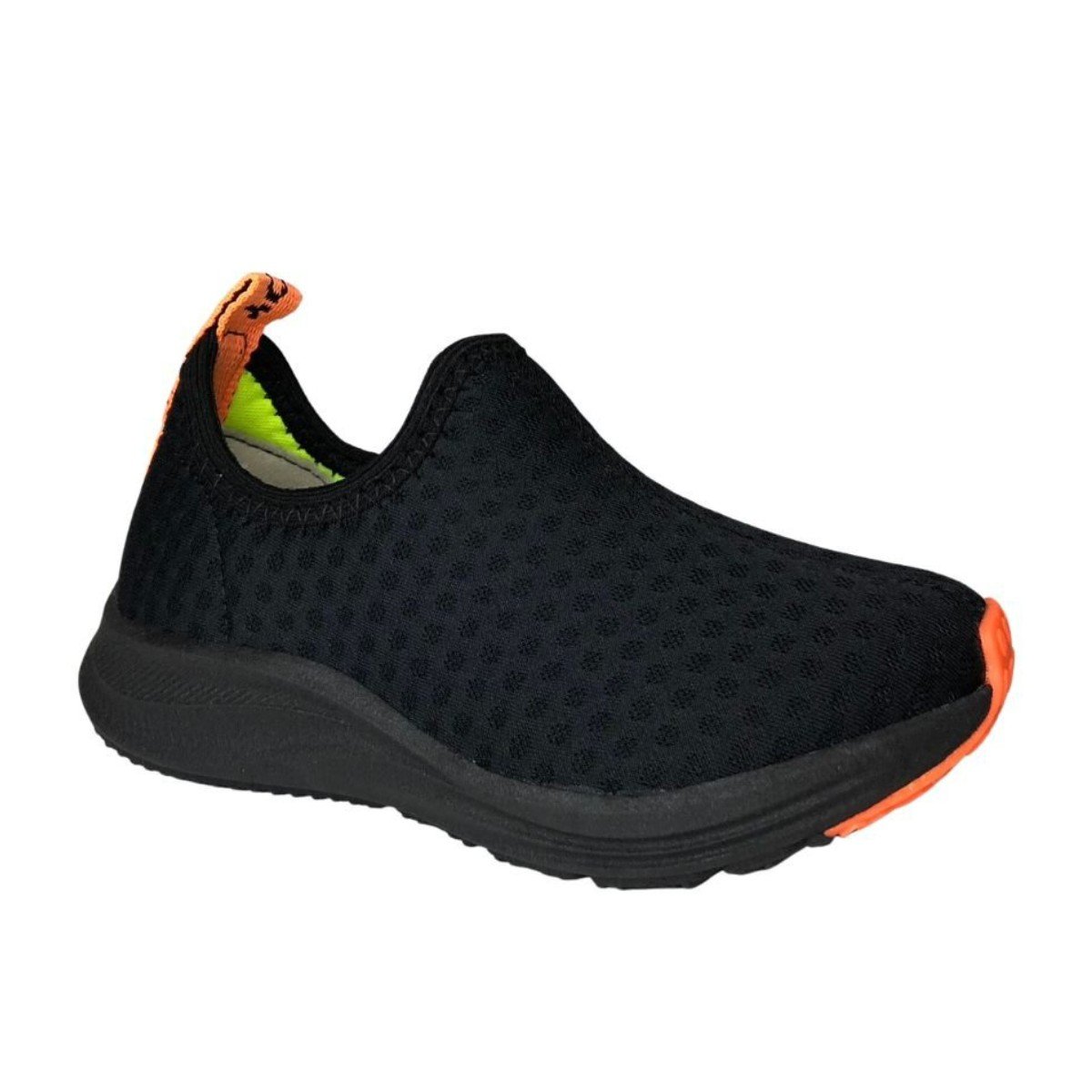 Tênis Kidy Energy Baby Respitec Slip On Preto Laranja Preto/Laranja Neon