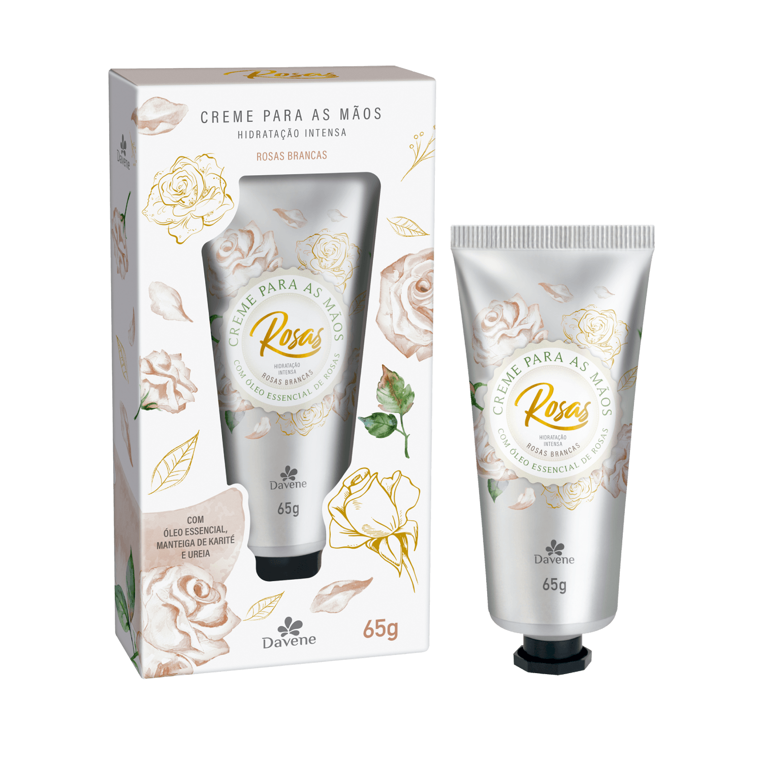 Creme de Mãos e Unhas Rosas Brancas 65g 65g
