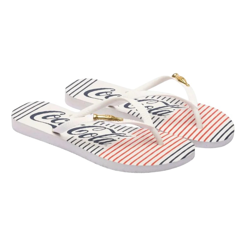 Chinelo Coca Cola Classic Lines Feminino Branco