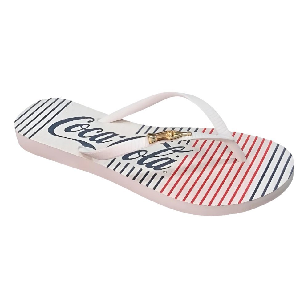 Chinelo Coca Cola Classic Lines Feminino Branco