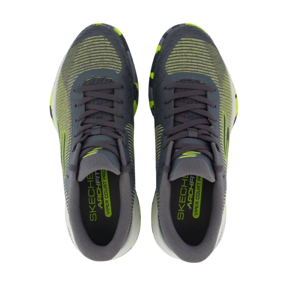 Tênis Skechers Viper Court Pro 2.0 Masculino Cinza/Amarelo