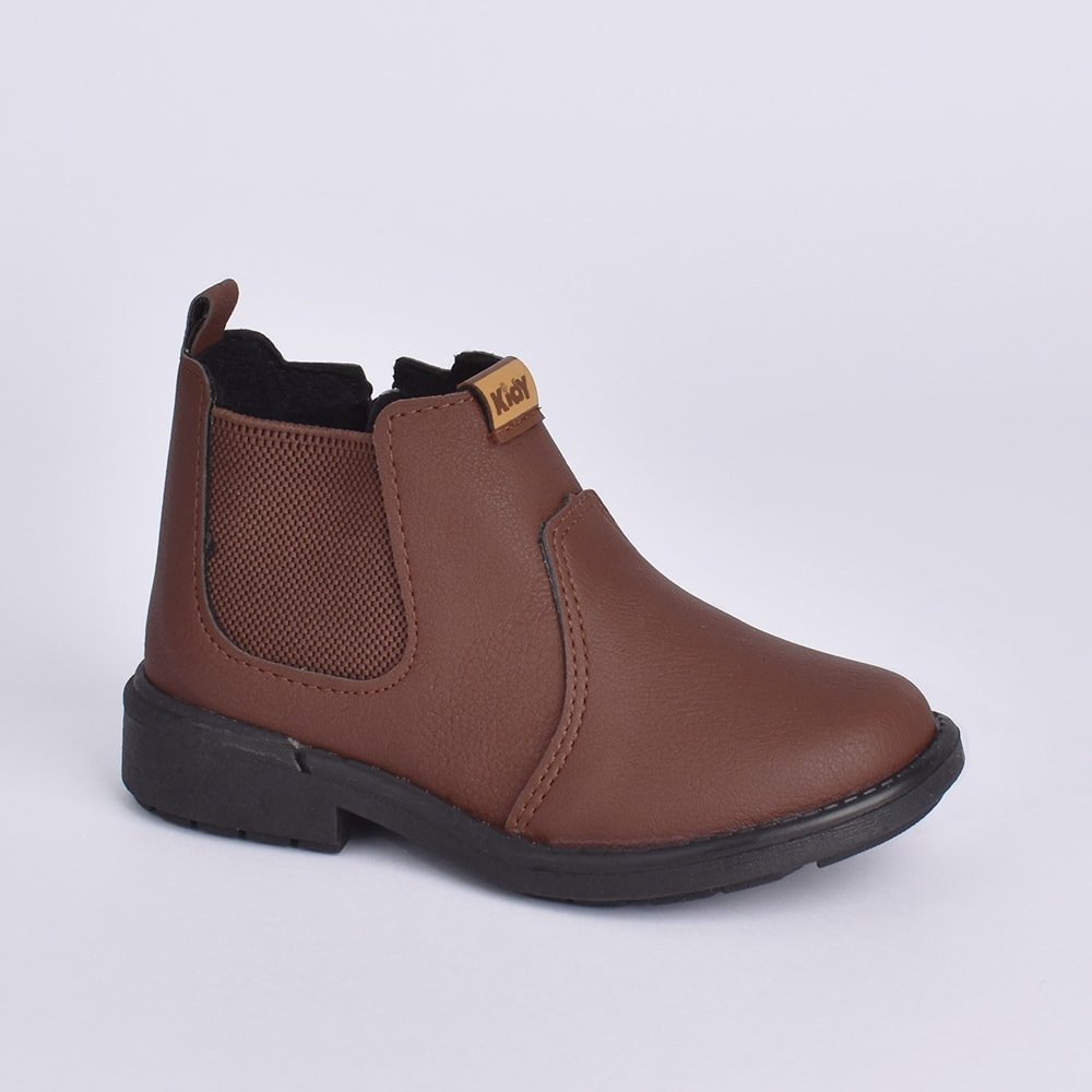 Bota Coturno Kidy Max Cano Curto Chelsea Marrom Marrom