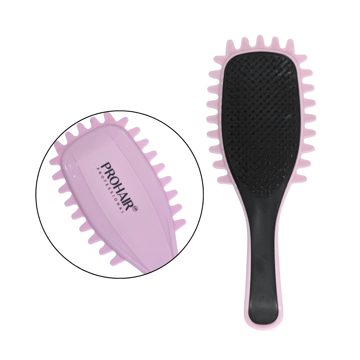 Escova Raquete Desembaracante ProHair com Laterais para Fitagem - Rose Rosa