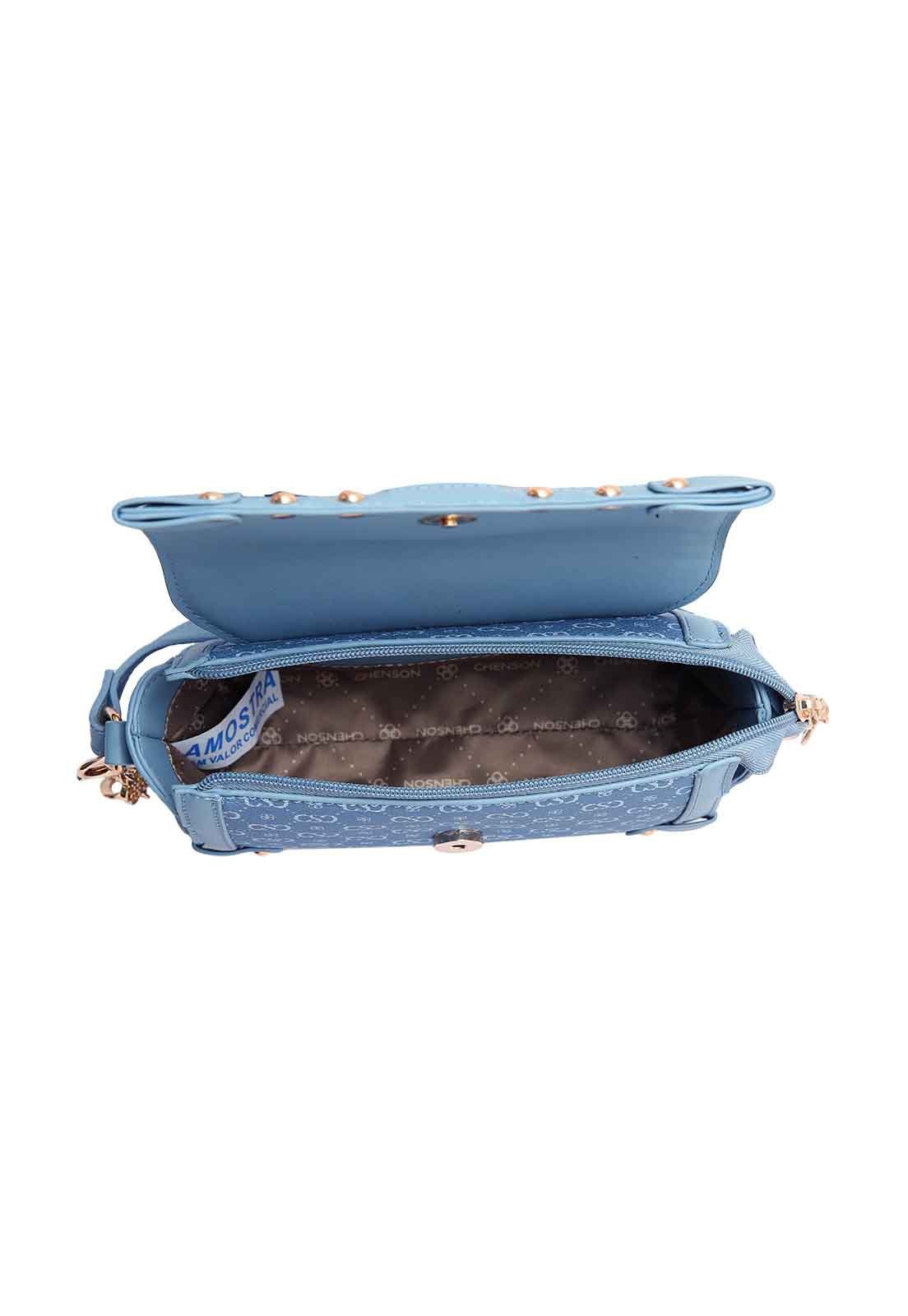 Bolsa Feminina Chenson Original Monograma Elegance Transversal 3484974 Azul