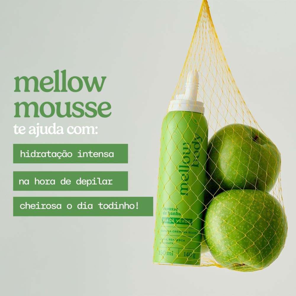 Kit Mellow Body - Mousse de banho Hidratante essencia de Maçã Verde ÚNICO