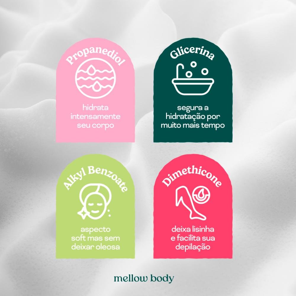 Kit 3 Mellow Mousse de banho, Sabonete Corporal Hidratante e Bodycare ...