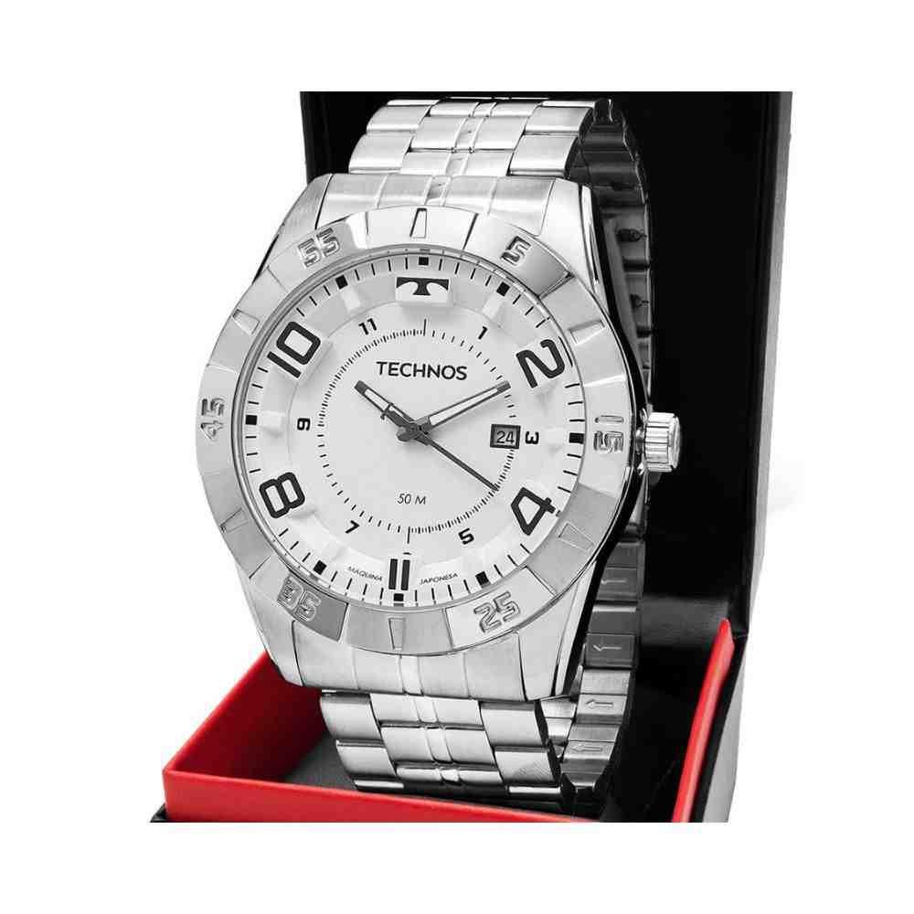 Kit Relógio Technos Racer Prata Masculino 2115MXL/1K Prata
