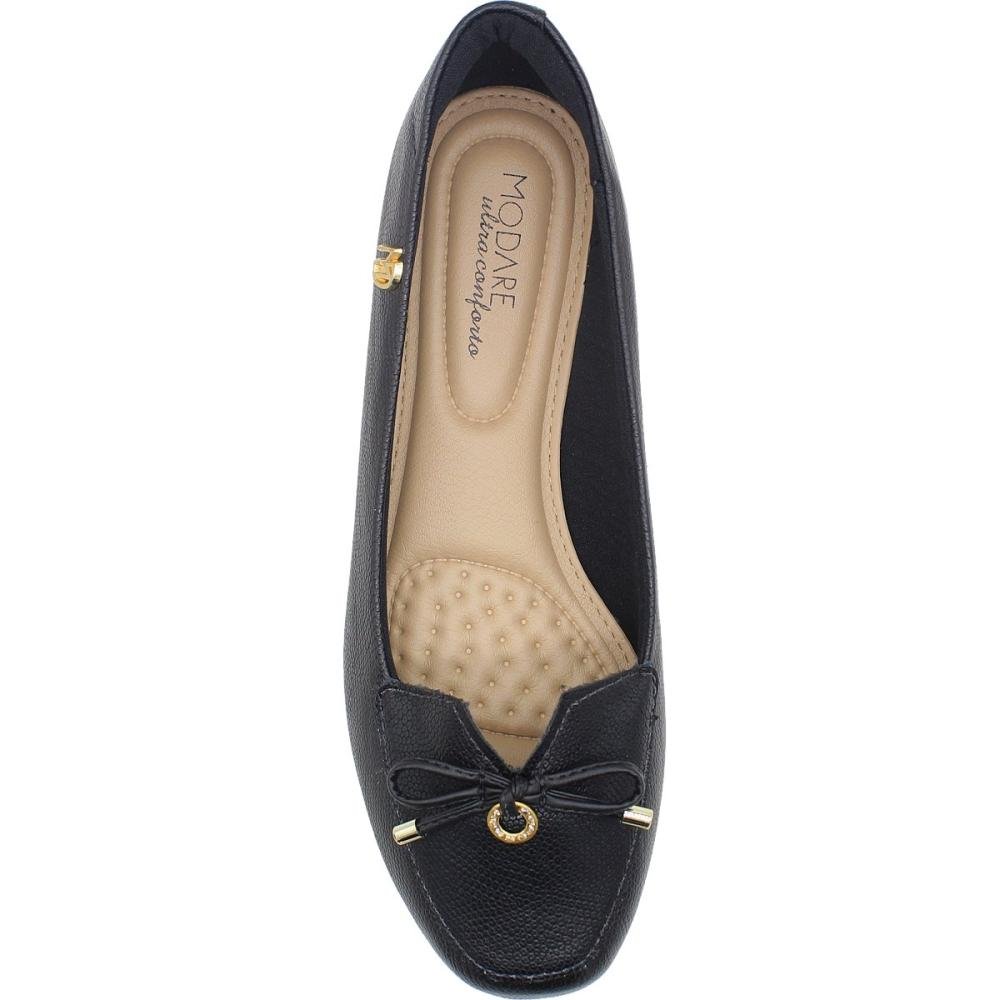 Mocassim Modare Ultraconforto Snake Flex Feminino Preto