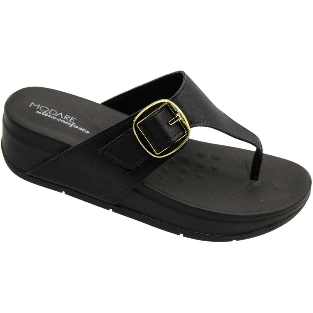 Tamanco de Dedo Anabela Modare Ultra Conforto Feminino Preto