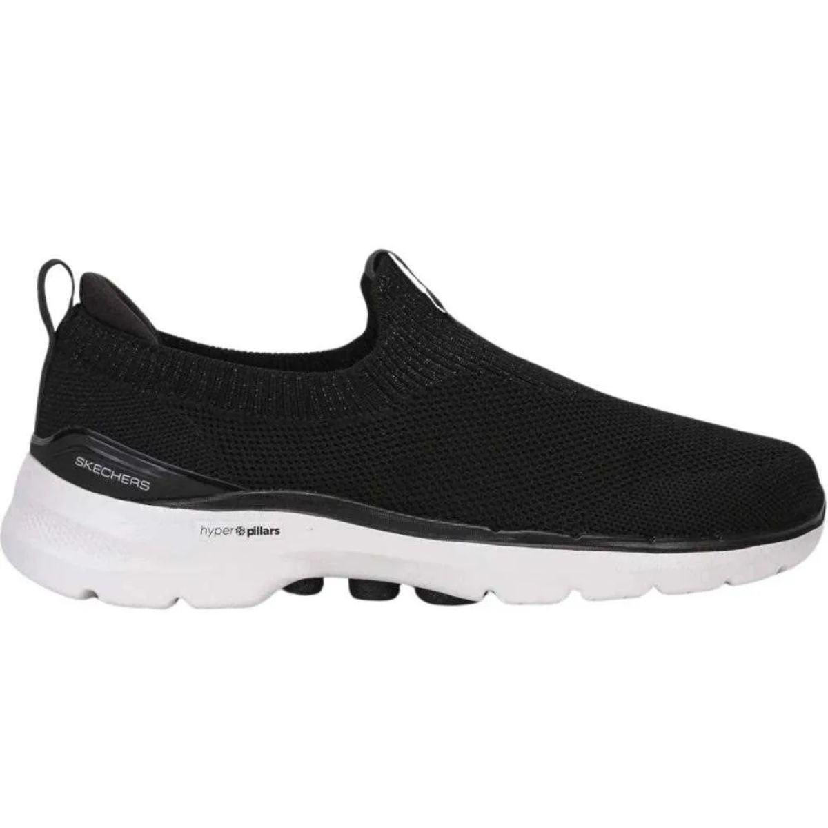 Tênis Feminino Slip On Go Walk 6 Vibrant Smile Hyper Pillar Skechers 124530 Preto Preto