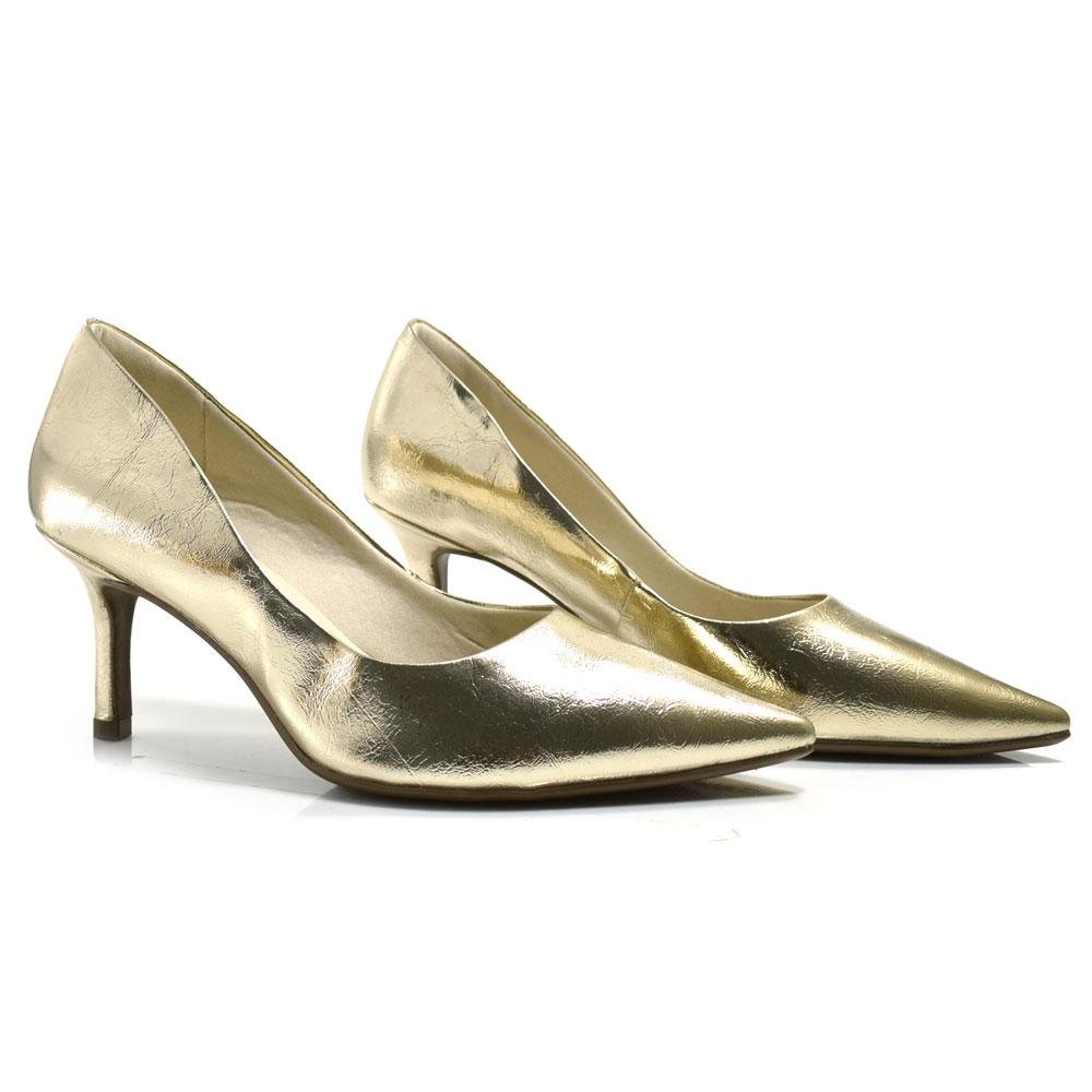 Scarpin Feminino Cazzualen T7029-145 Dourado
