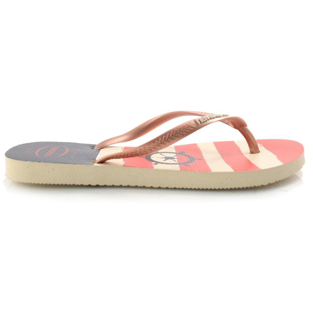 Chinelo Havaianas Slim Nautical 4137125 Bege