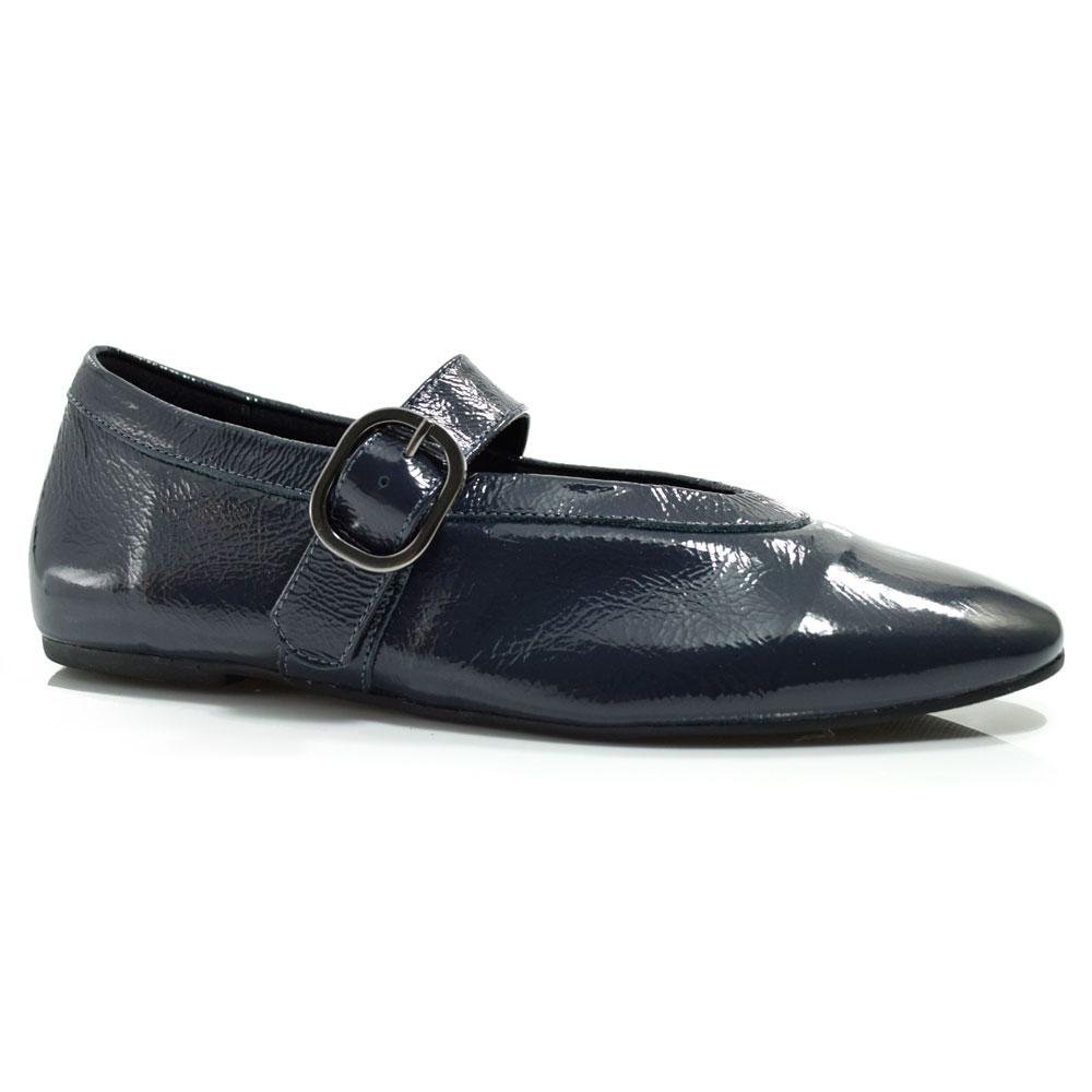Sapatilha Mary Jane de Couro Feminina Suzzara 74754 Azul