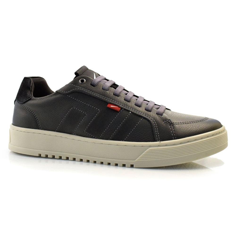 Sapatênis de Couro Masculino Ferracini City 9131 Cinza