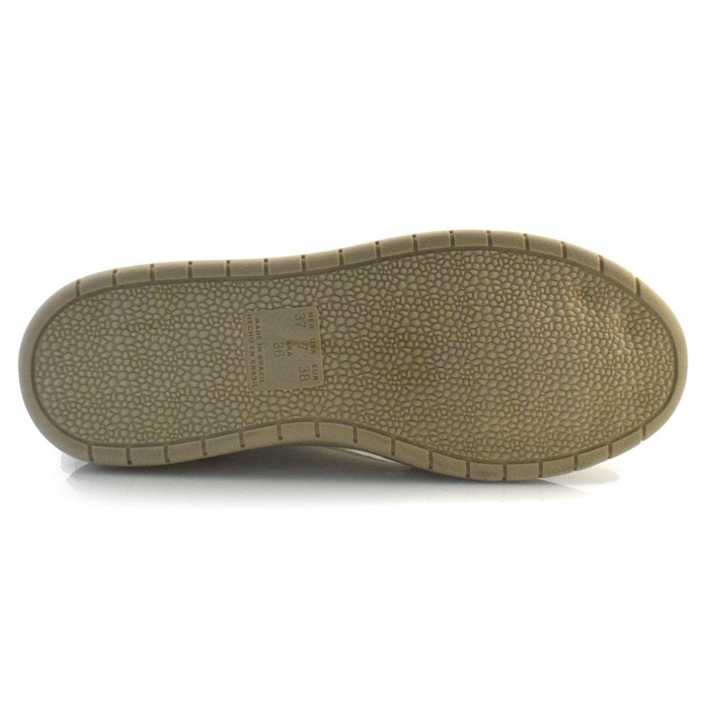 Tênis de Couro Feminino Suzzara 47008 Bege