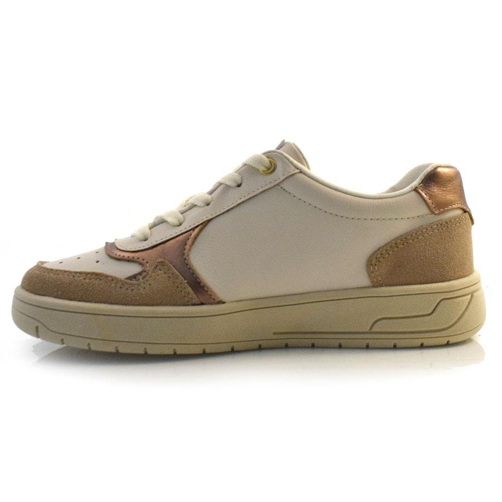 Tênis de Couro Feminino Suzzara 47008 Bege