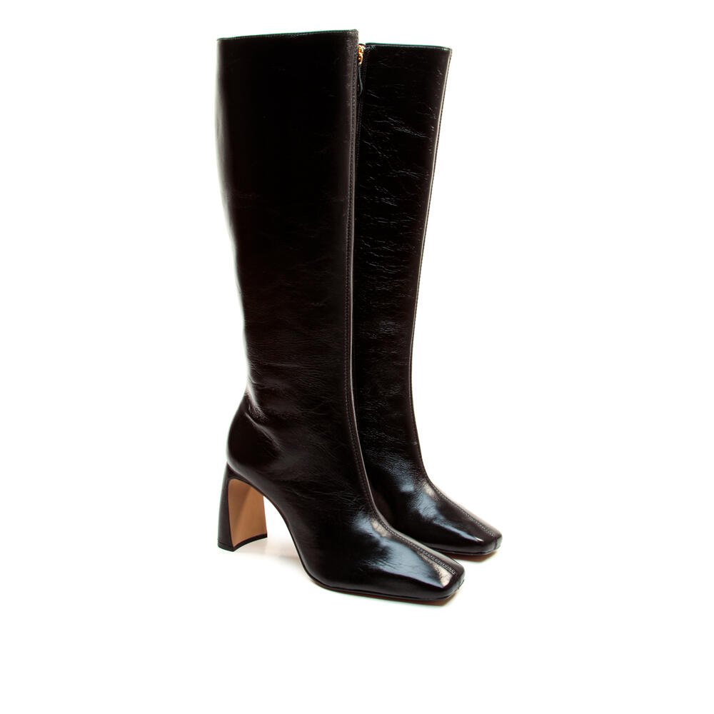 Bota Couro Preto Cano Longo Cecconello 2973005-1 Preto