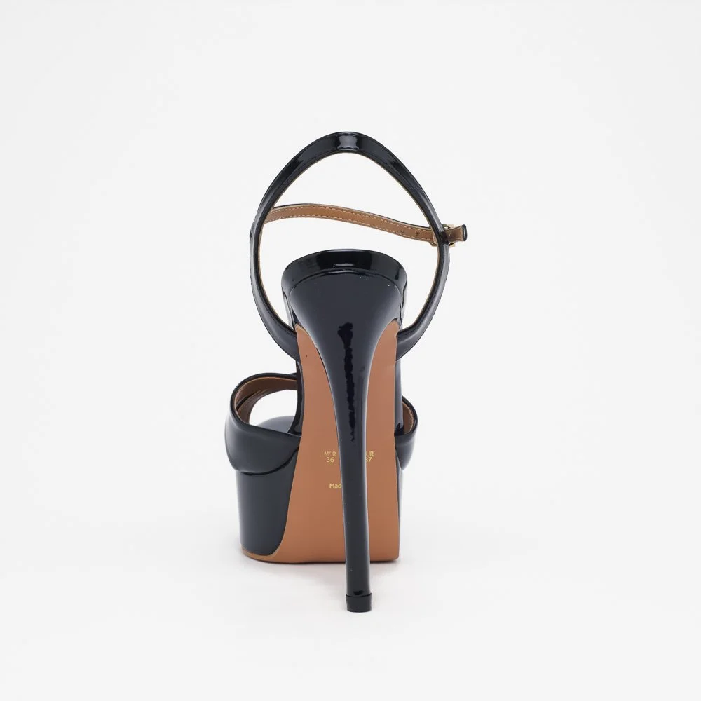 SANDÁLIA KATI DI VALENTINI VERNIZ Preto