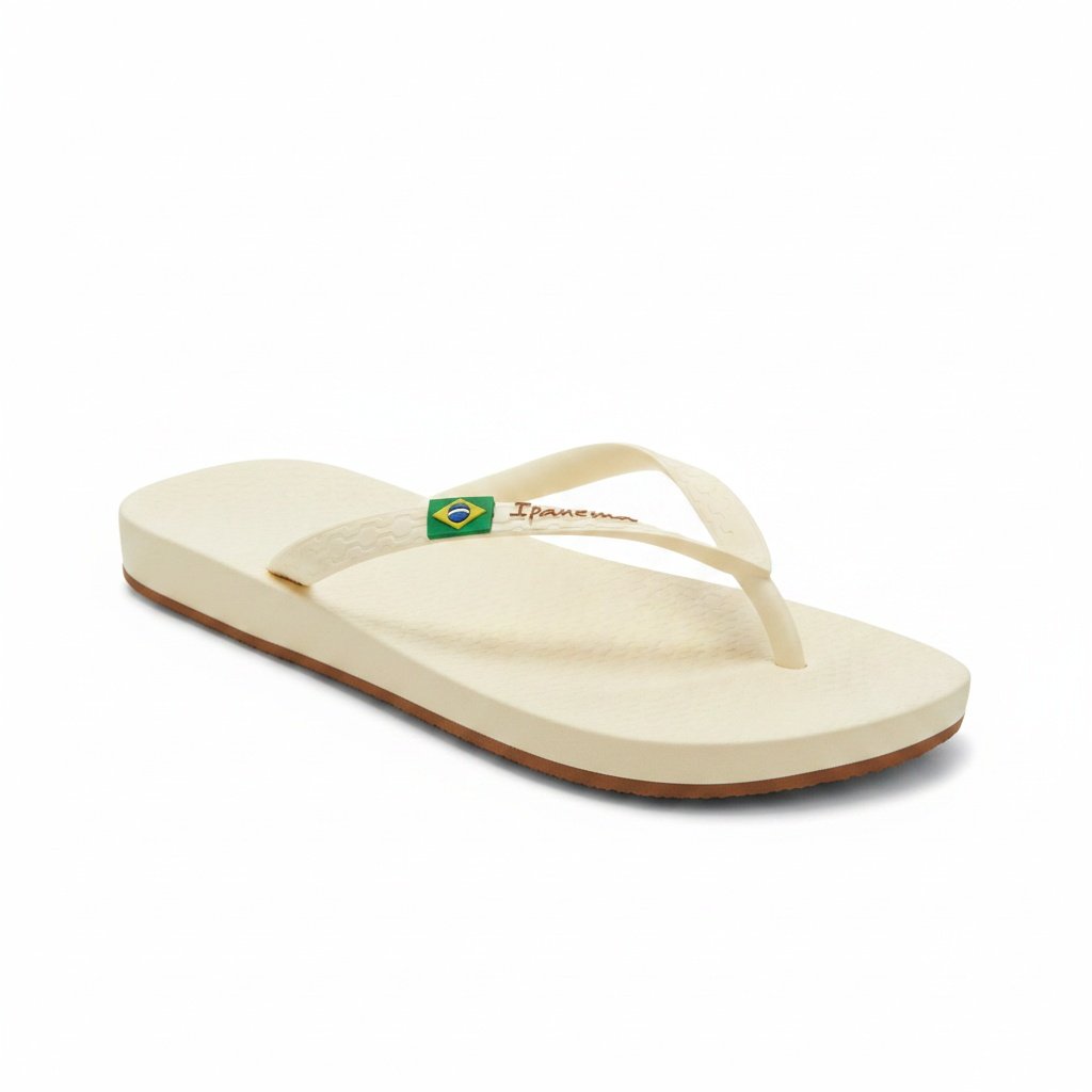 Chinelo Ipanema Essencial Bege Marrom Feminino Versatil Branco