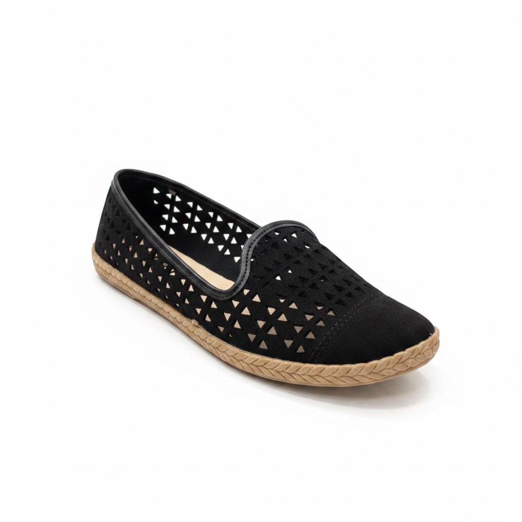 Sapatilha Moleca Slip on Preto Conforto Flexivel Feminino Preto