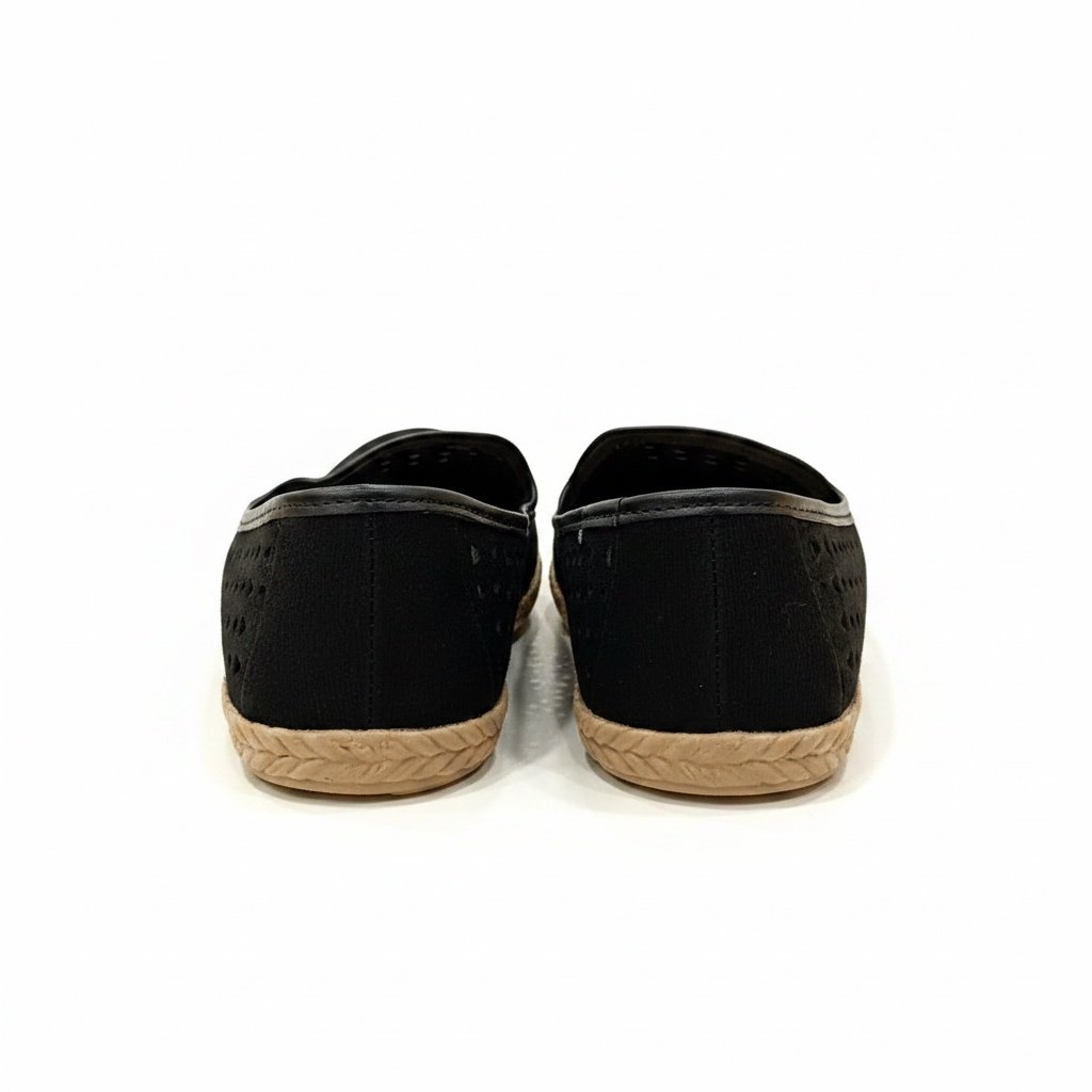 Sapatilha Moleca Slip on Preto Conforto Flexivel Feminino Preto