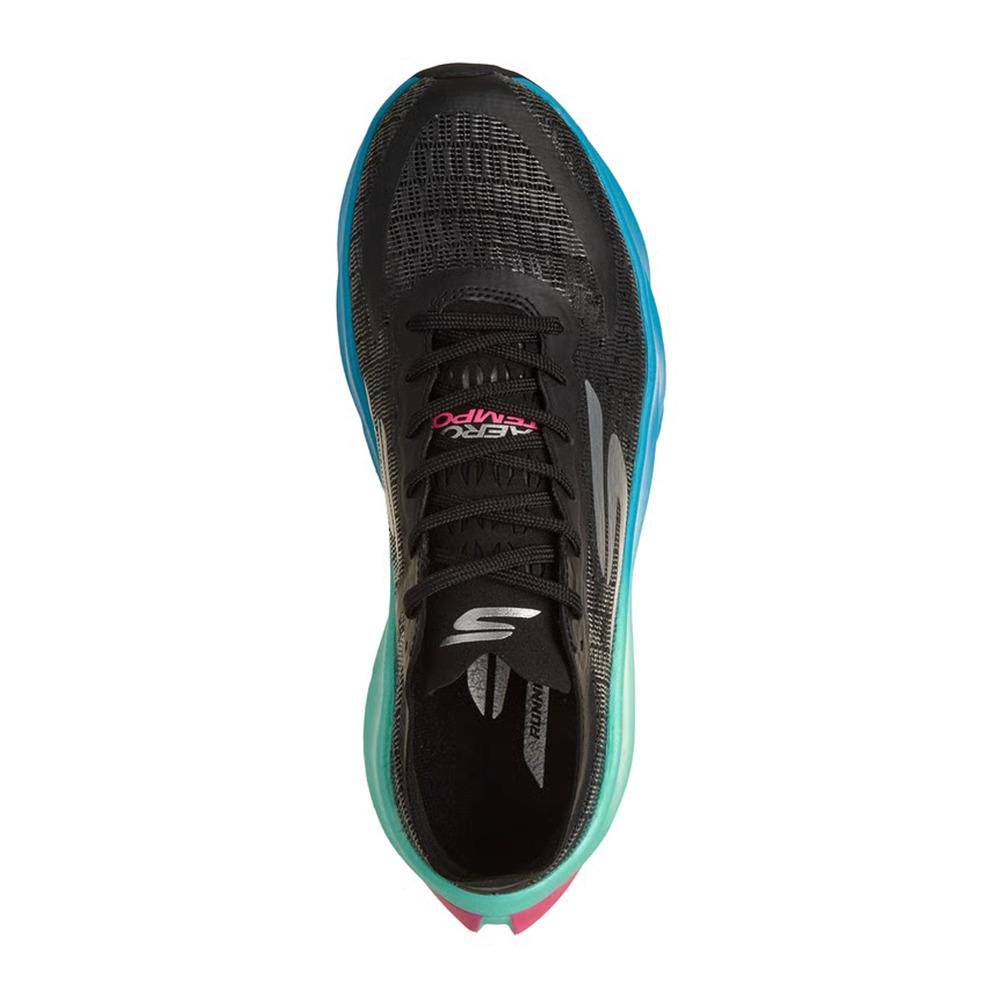 Tênis de Corrida Skechers SKX Aero Tempo Feminina Preto/Multicolor