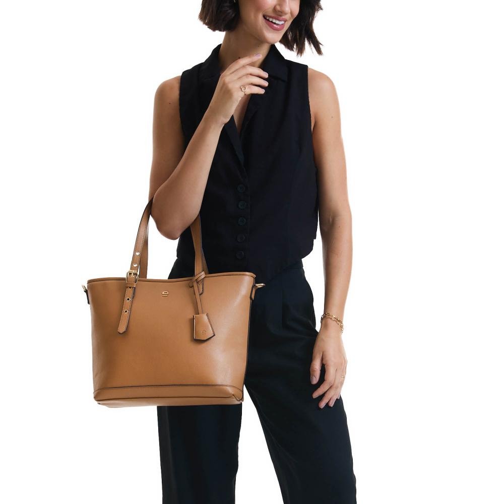 Bolsa Ombro Tote Nó Essentials Le Postiche Caramelo