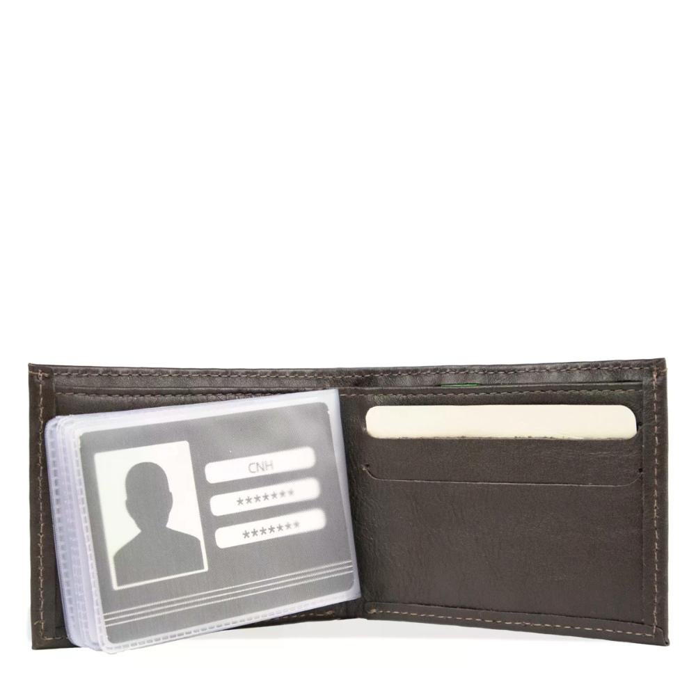 Carteira Masculina de Couro Slim Fasolo Café
