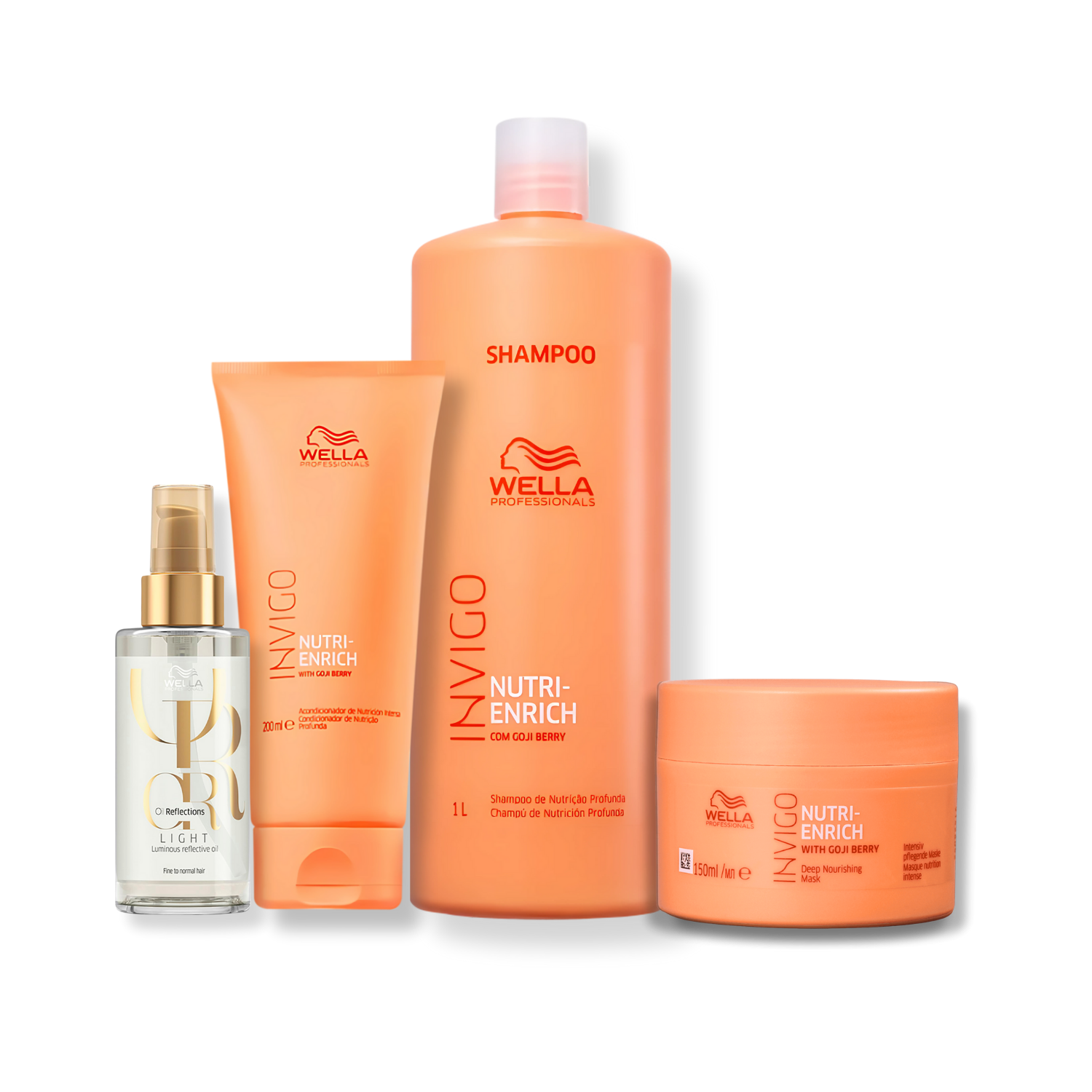 Kit Wella Professionals Nutri-Enrich - Shampoo 1L, Condicionador 200ml ...