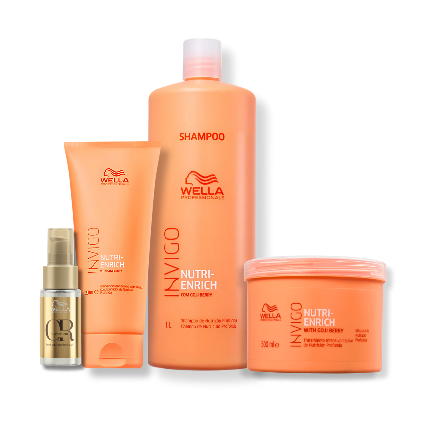 Kit Wella Professionals Nutri-Enrich - Shampoo 1L, Condicionador 200ml ...