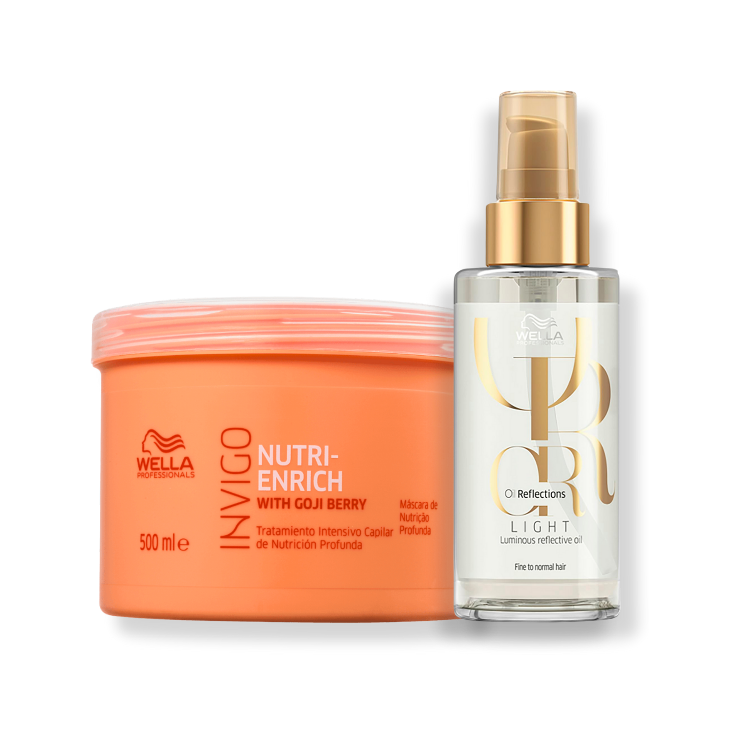 Kit Wella - Mascara 500g Enrich e Oleo Capilar 100ml Oil Reflections ...