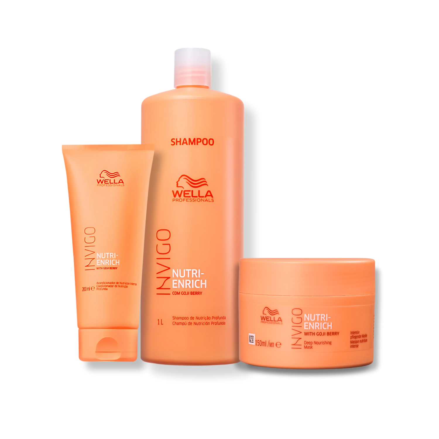 Kit Wella Professionals Nutri-Enrich - Shampoo 1L, Mascara 150ml e ...