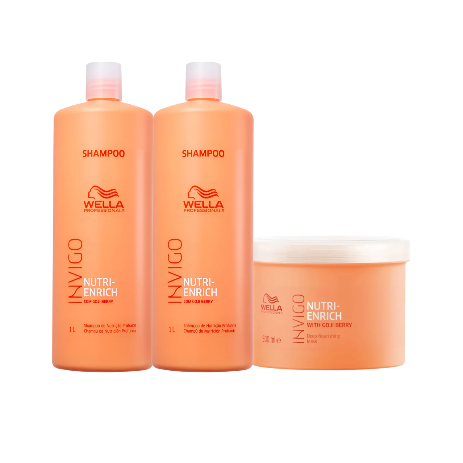 Kit Wella Professionals Nutri-Enrich - 2x Shampoo 1L e Mascara 500ml ÚNICO