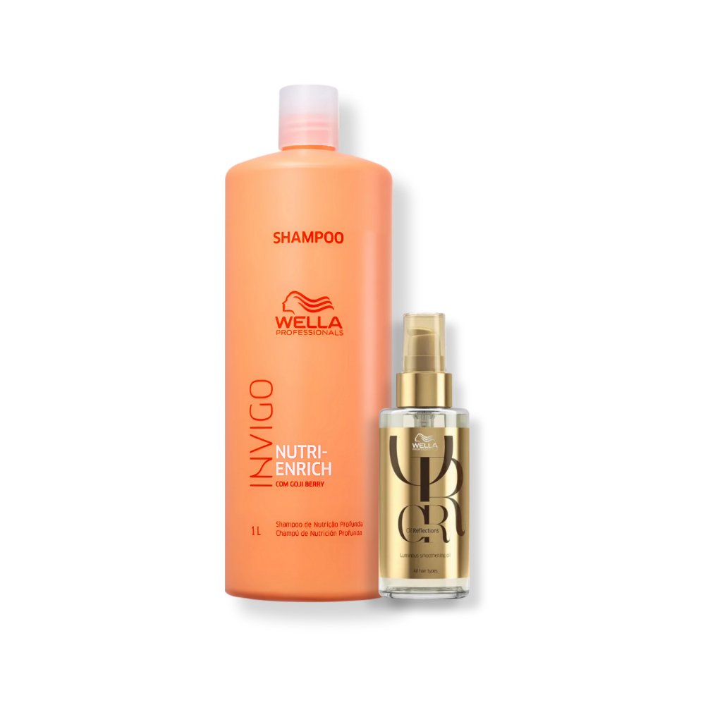 Kit Wella Invigo Nutri-Enrich Shampoo 1L + Oil 100ml ÚNICO