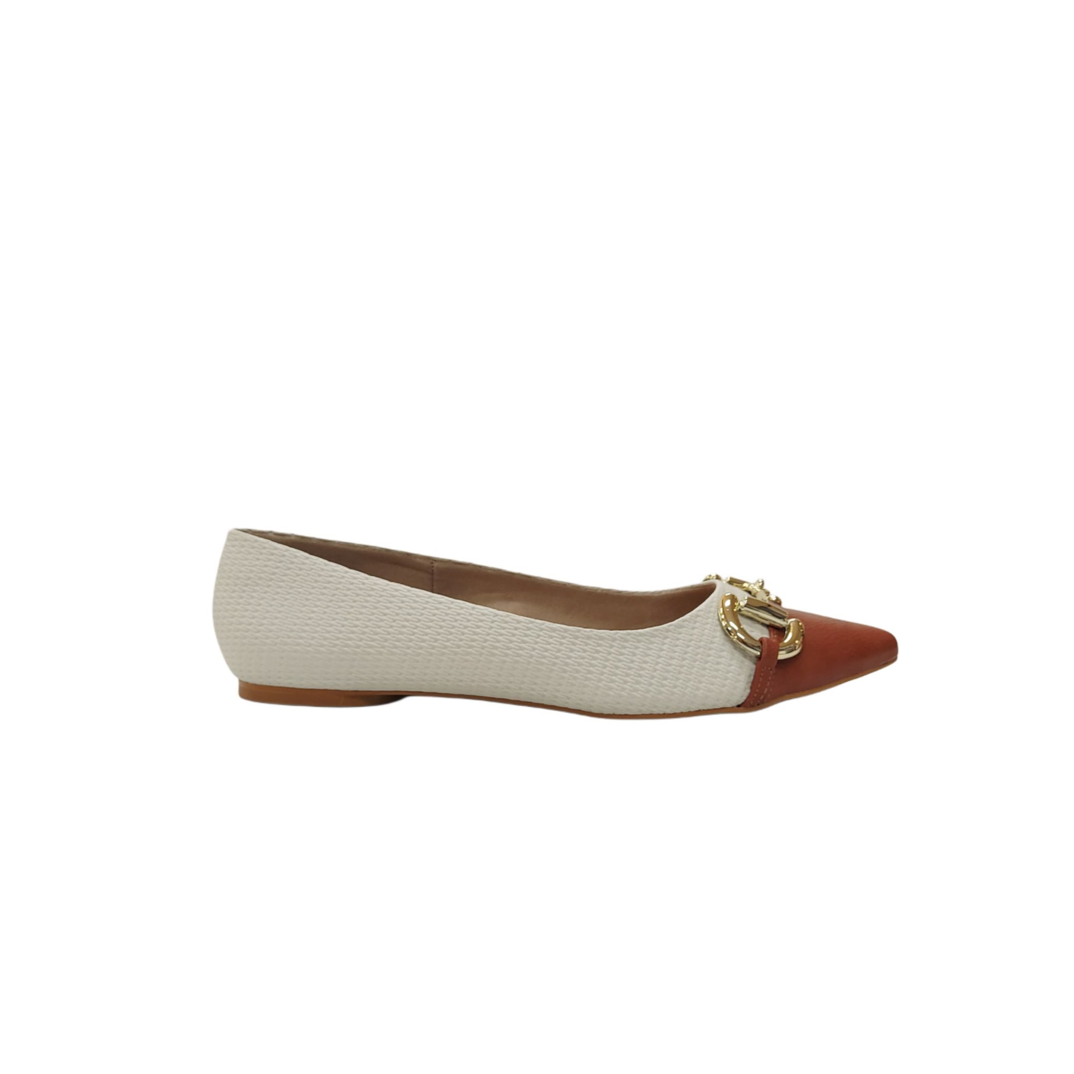 Varietta Sapatilha Feminina Bico Fino Com Enfeite Ref. 2642895 Off White