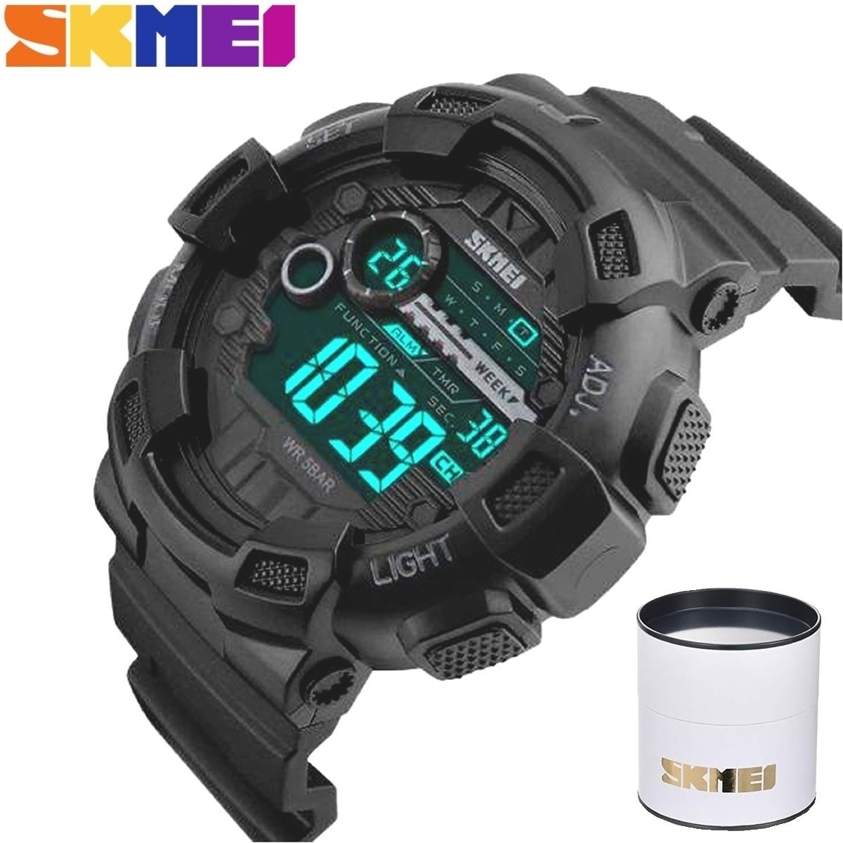 Relógio Masculino Skmei Digital 1243 Preto (DCRE: 2022/09098-0) Preto