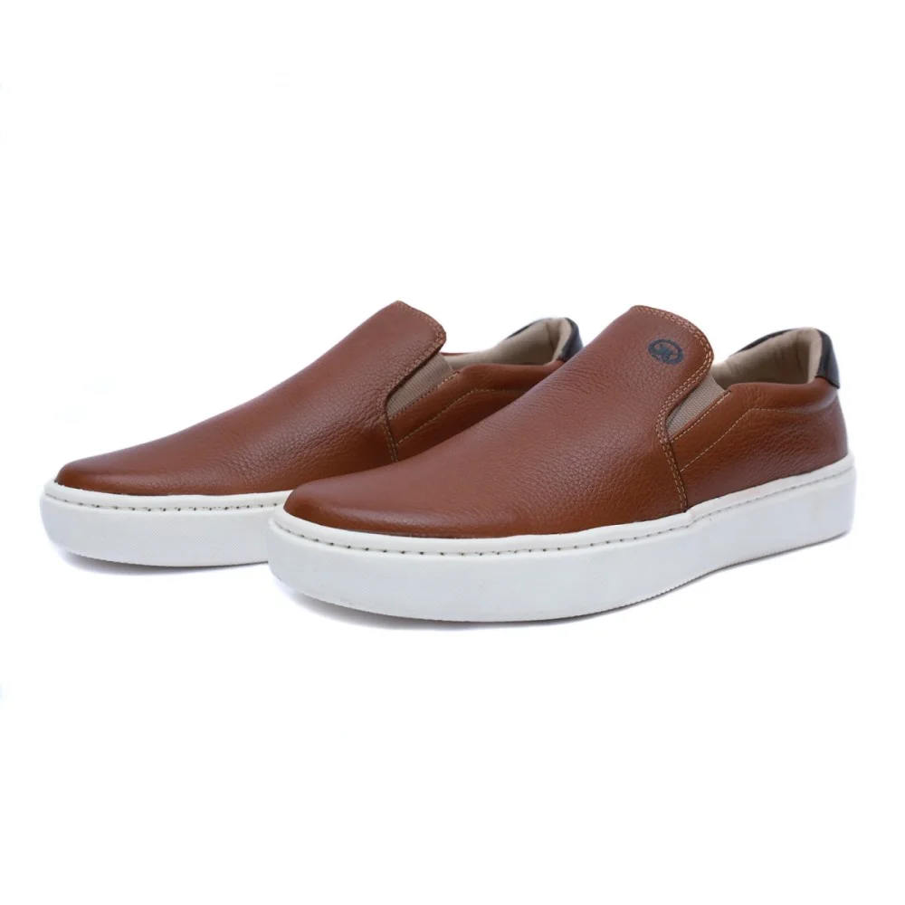 Tênis Slip On Masculino Couro Casual Clube do Sapato de Franca RN ...