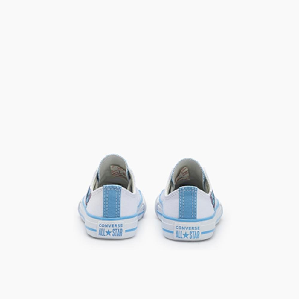 Tênis Juvenil Chuck Taylor All Star Stitch Cano Baixo Branco Branco/Azul