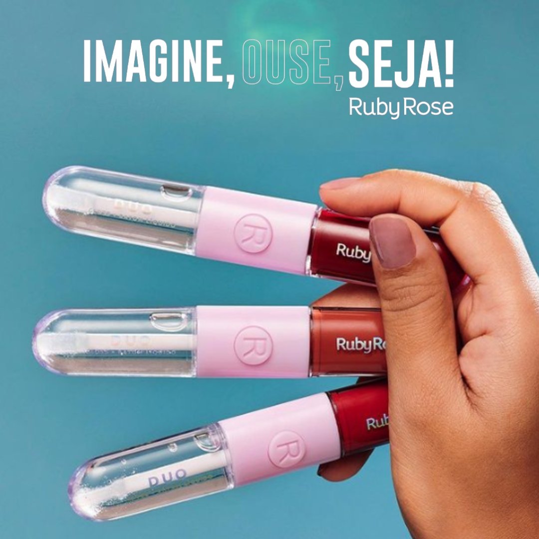 Batom e Gloss Liquido Duo - Hbf569 - Ruby Rose Cor D11