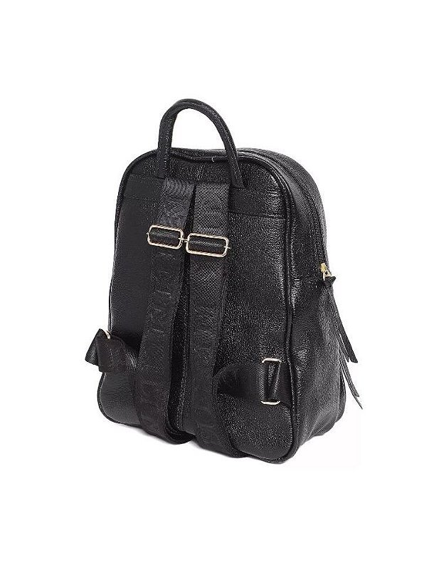 MOCHILA FEMININA EM COURO Preto
