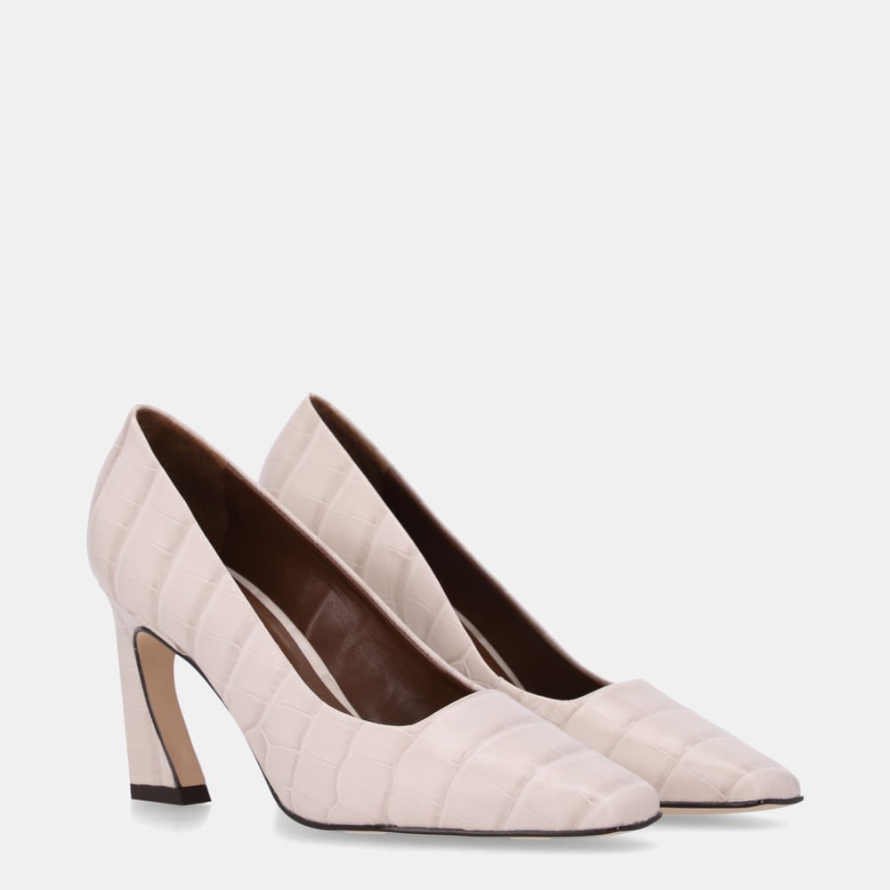 Scarpin Croco Panna - 81100002 Panna