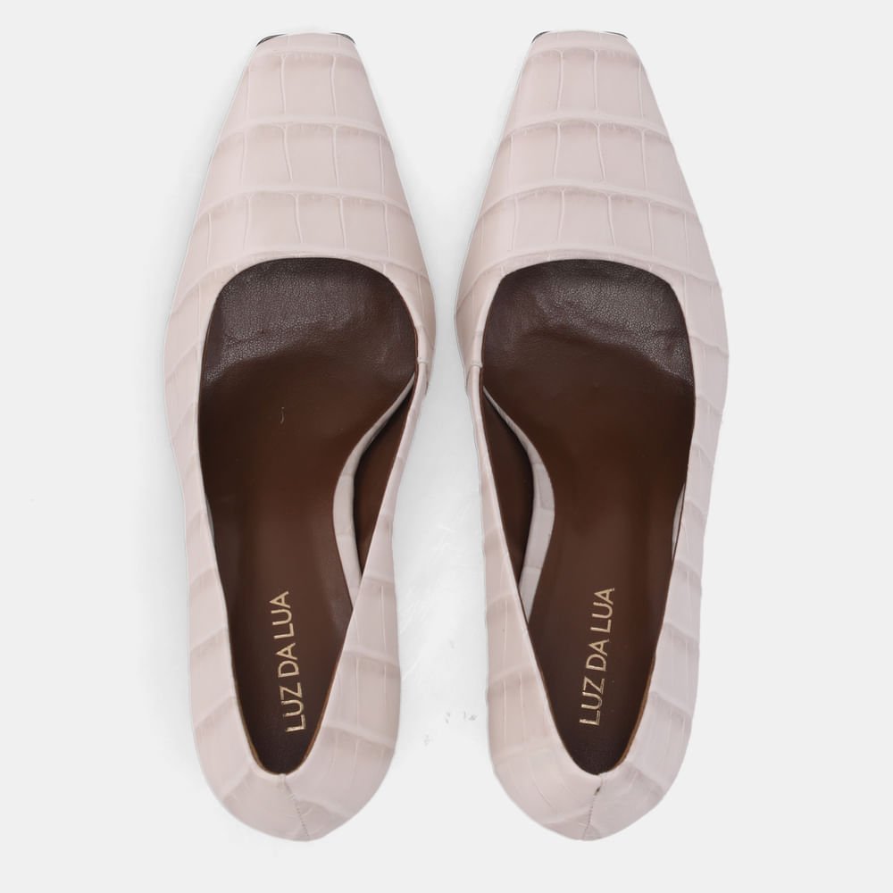Scarpin Croco Panna - 81100002 Panna